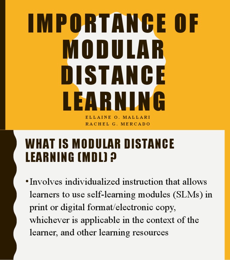 Importance of Modular Distance Learning | PDF | Career & Growth