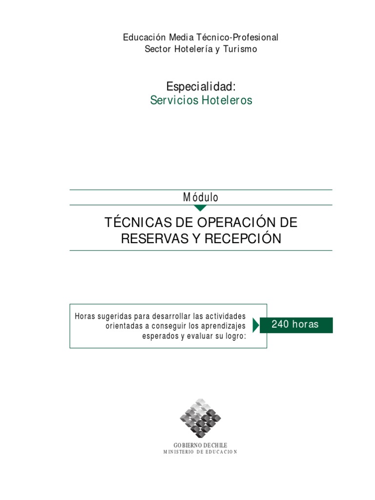 Tecnicas de Operacion de Reservas y Recepcion 1 PDF | PDF | Hotel ...
