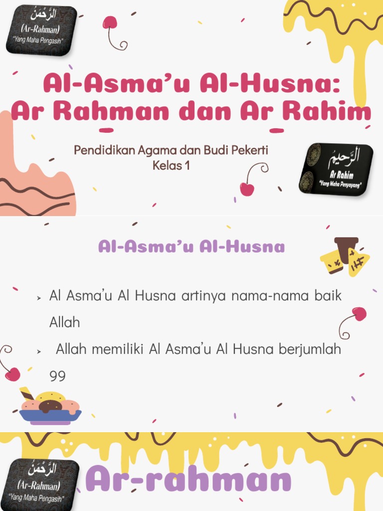 PA-BP Kelas 1 Al-Asma'u Al-Husna (Ar Rahman Dan Ar Rahim) | PDF
