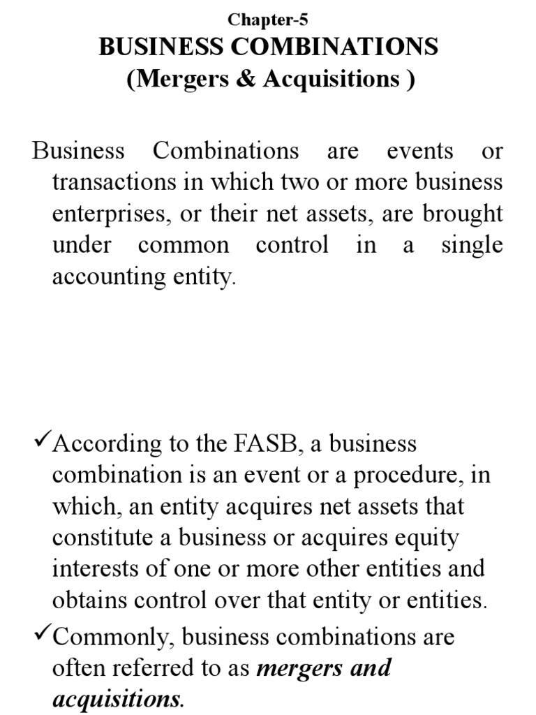 Types of Business Combinations Explained | PDF | Goodwill (Accounting ...