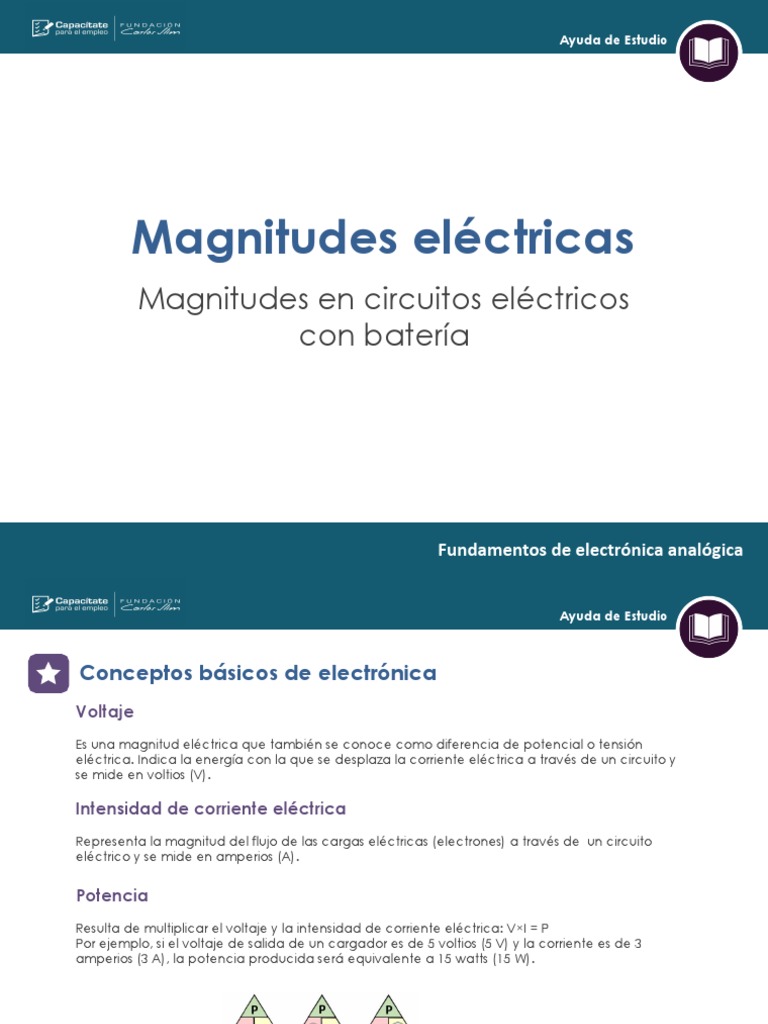 Magnitudes Eléctricas: Magnitudes en Circuitos Eléctricos Con Batería ...