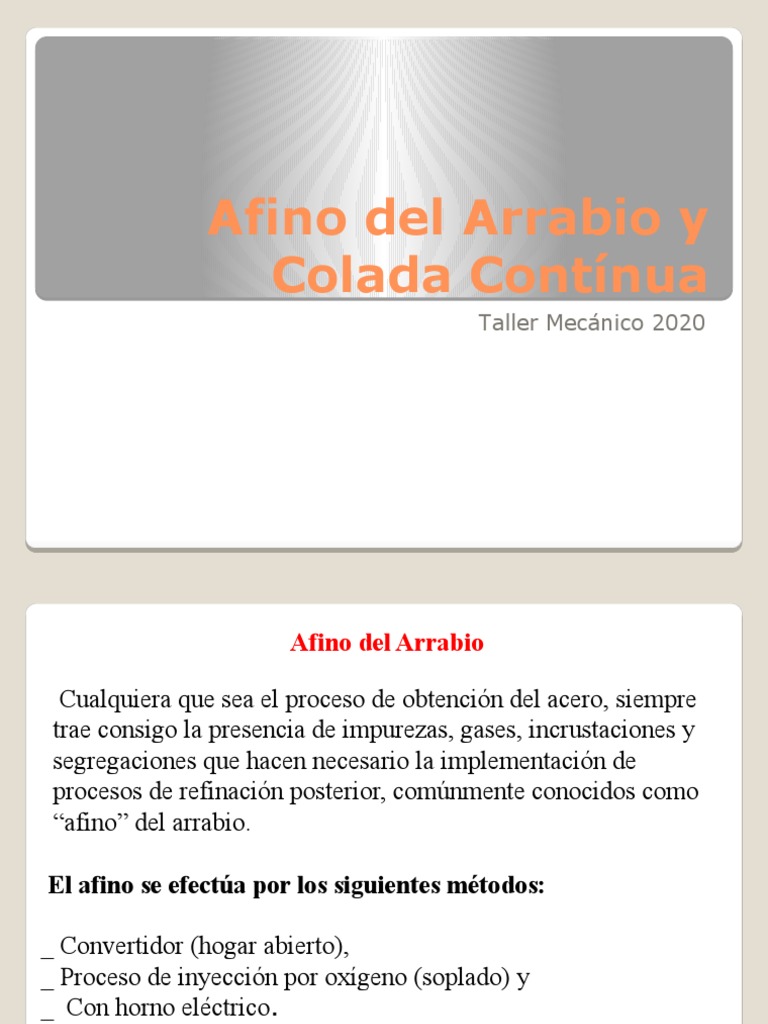 Afino Del Arrabio y Colada Continua | PDF | Arrabio | Acero