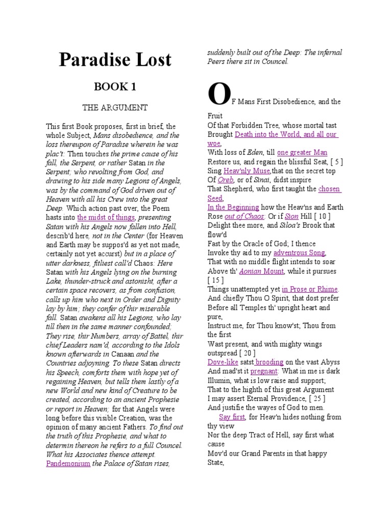 Paradise Lost: Book 1 | PDF