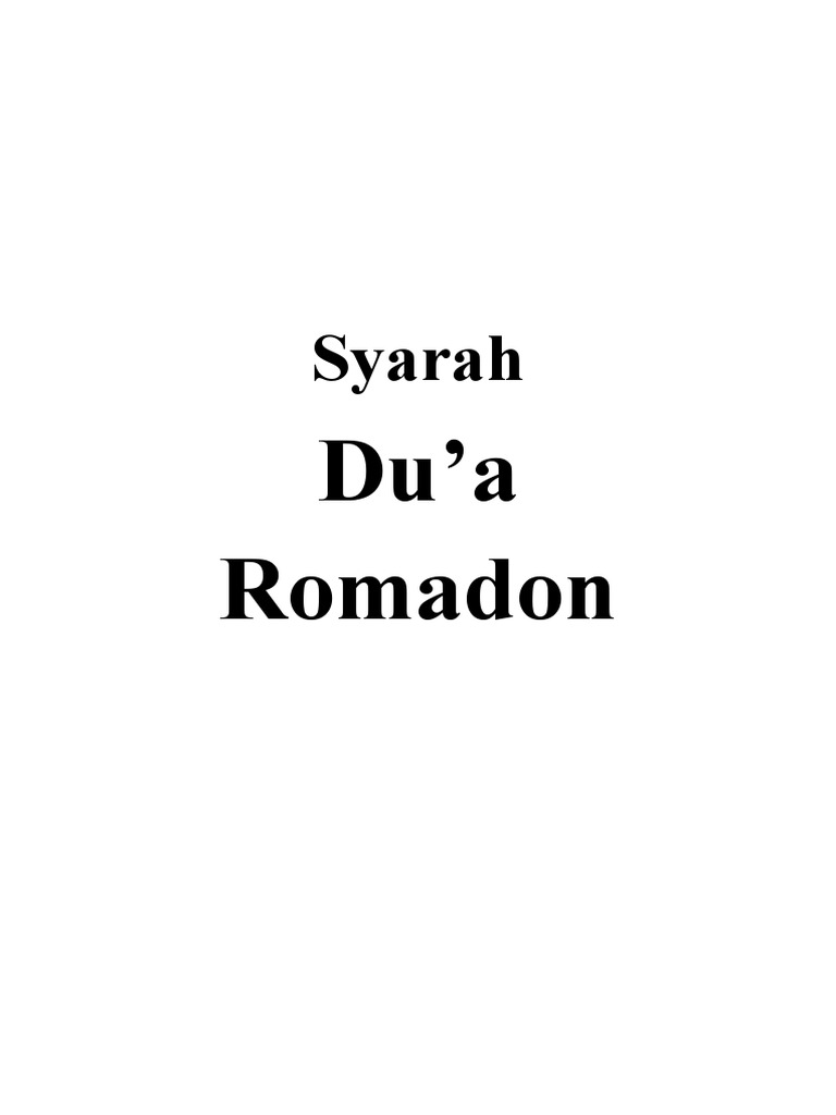 Naskah Cetak - DO'A ROMADON SYARAH | PDF