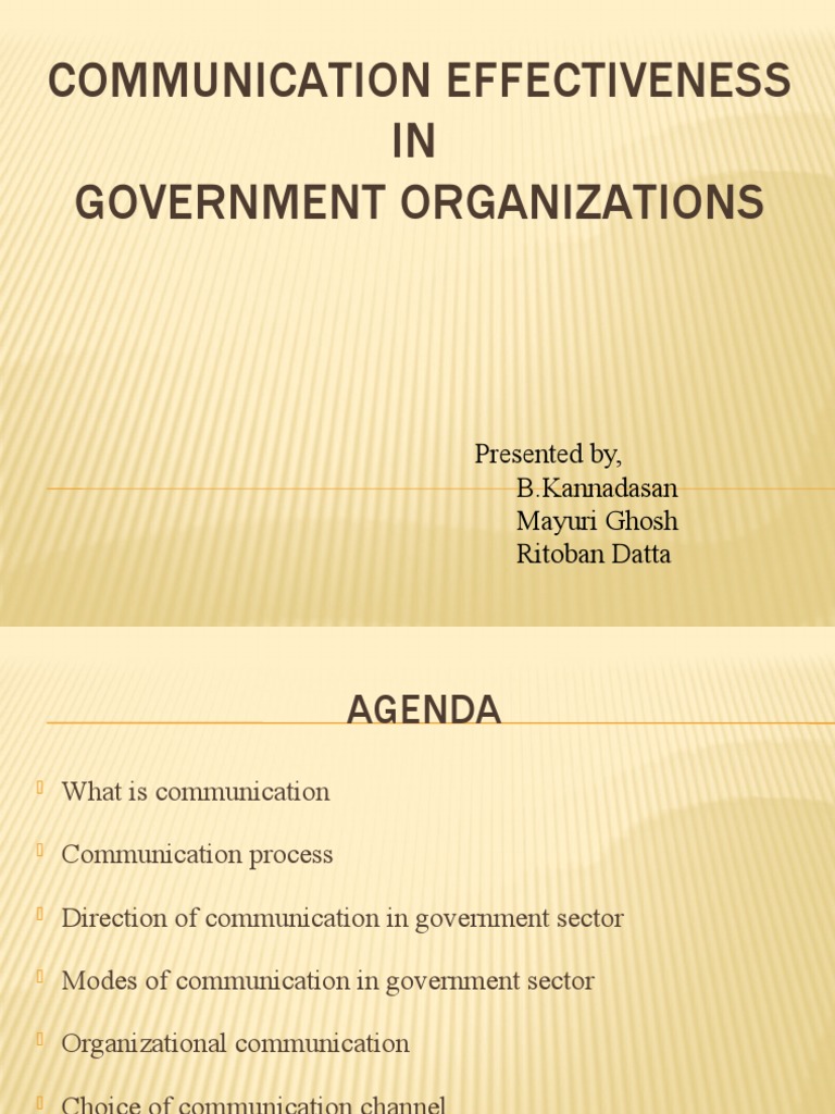Communication in Government Organizations | PDF