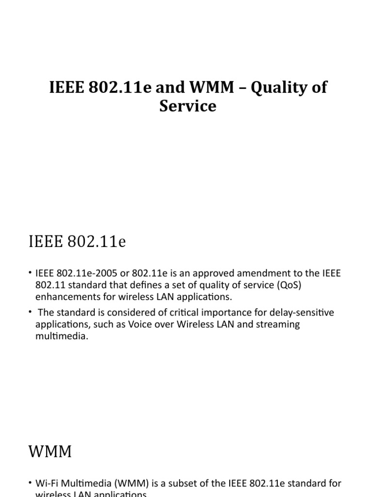 IEEE 802.11e-Qos and Comparison of Wifi and Umts | PDF | Ieee 802.11 ...