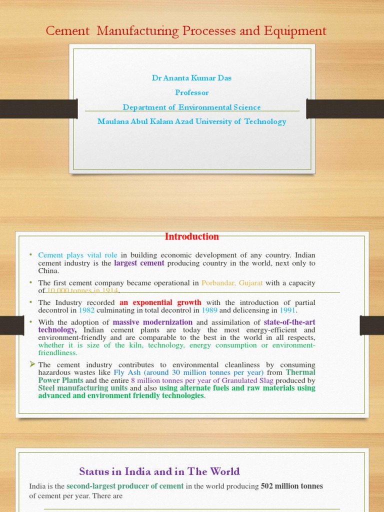 Cement Manufacturing Processes Overview | PDF | Cement | Limestone