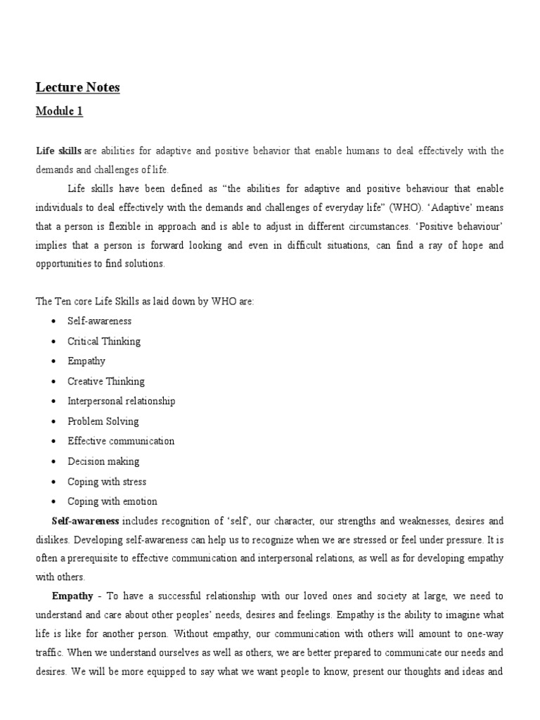Hun 101 1 To 3 Modules | PDF | Critical Thinking | Emotions