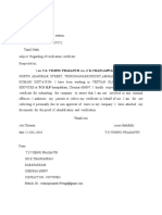 Letter Format To Police Verification Certificate For Job | PDF