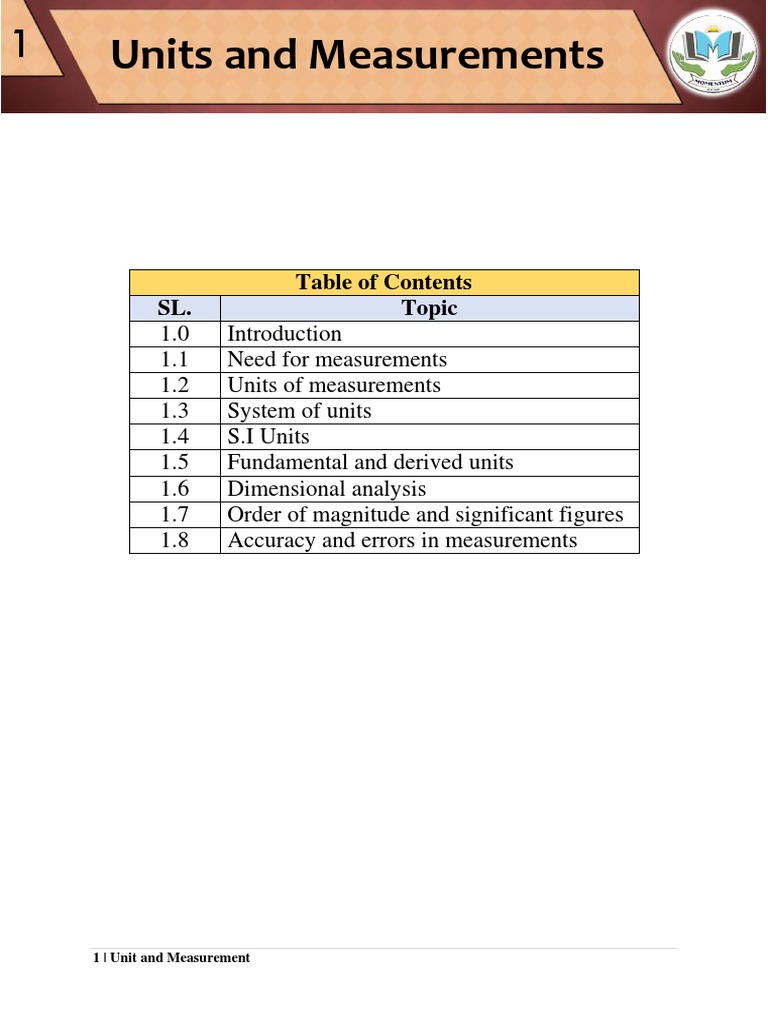 Unit and Measurements | PDF | Measurement | Momentum