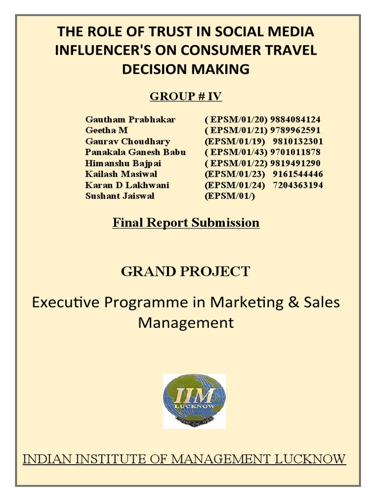 Project Report Cover Page Template | PDF | Correlation And Dependence ...