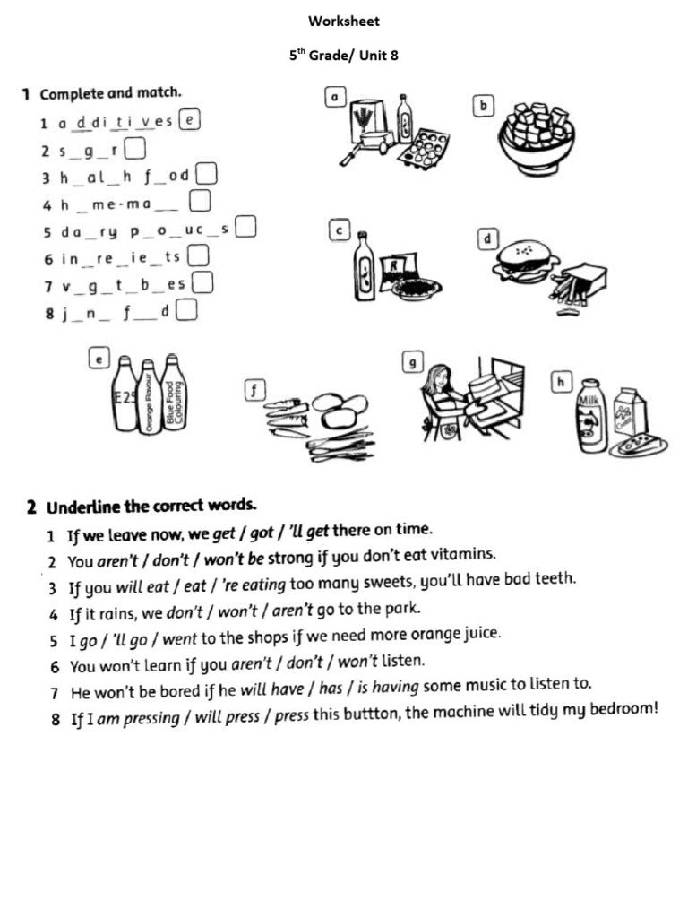 Worksheet Unit 8 5th Grade PDF