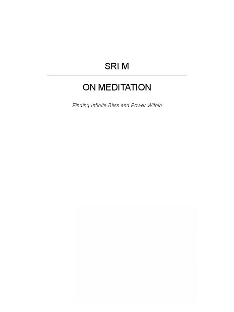On Meditation - Sri M | PDF | Āstika | Spirituality
