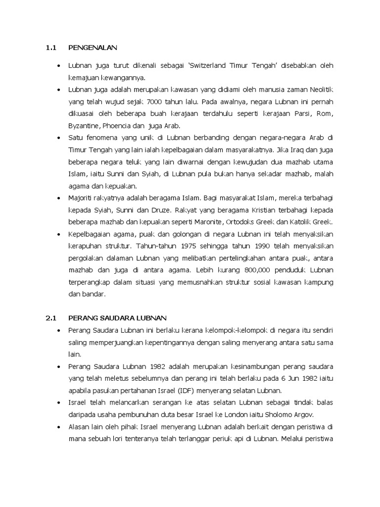 Perang Saudara Lubnan | PDF