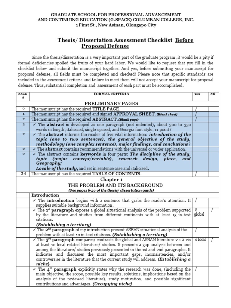 Checklist For Review of Related Literature | PDF | Thesis | Scope ...
