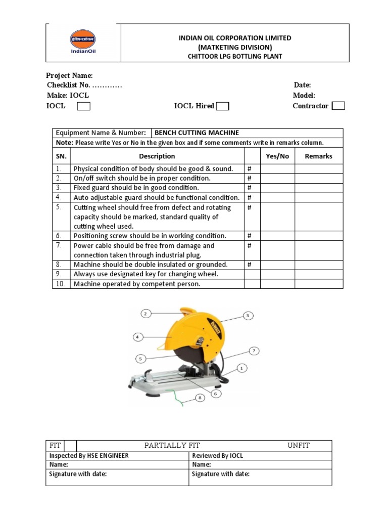 Bench Cutting Machine | PDF