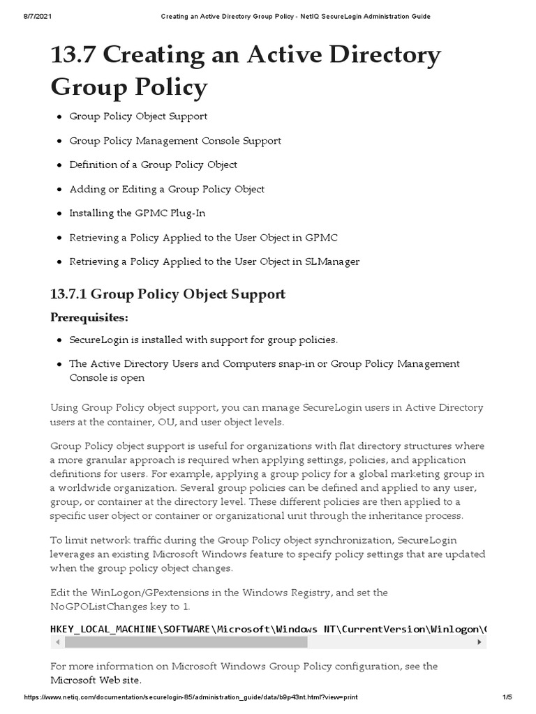 Creating An Active Directory Group Policy Guide | PDF | Group Policy ...