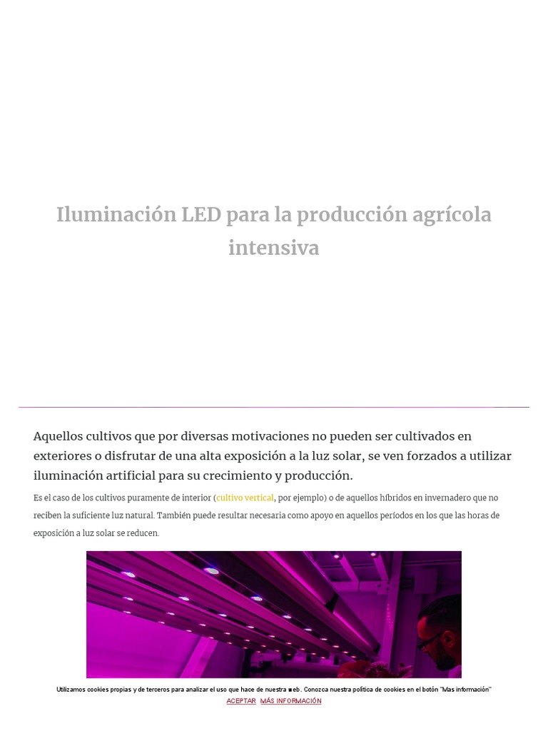 Iluminación LED para La Producción Agrícola Intensiva - Etifa | PDF ...
