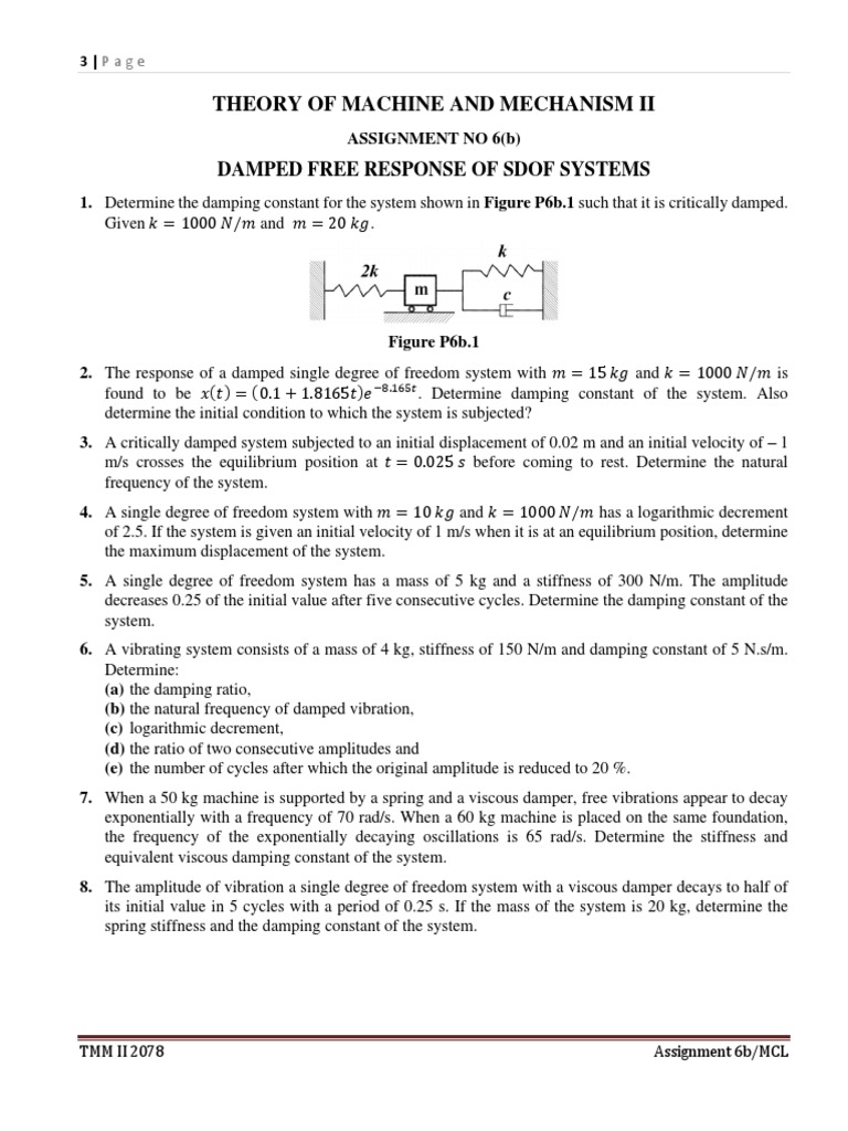 Assignment 06b | PDF | Damping | Classical Mechanics