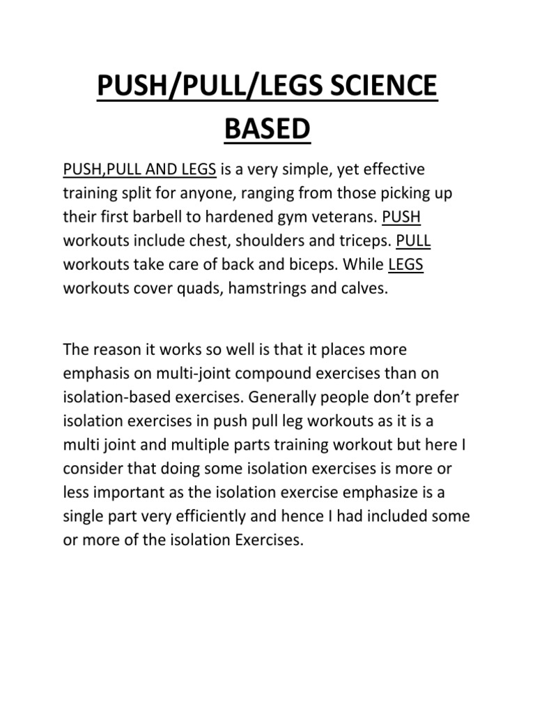 Science-Based Push/Pull/Legs Routine | PDF | Anatomical Terms Of Motion ...