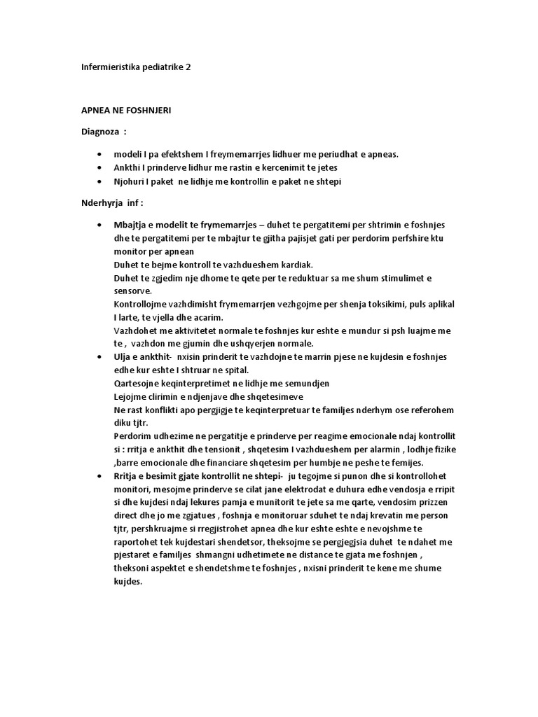 Infermieristika Pediatrike 2 | PDF