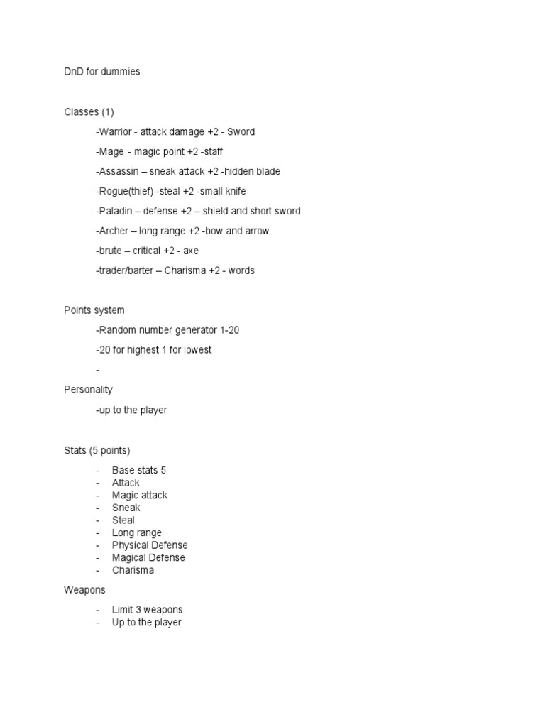 DND For Dummies | PDF