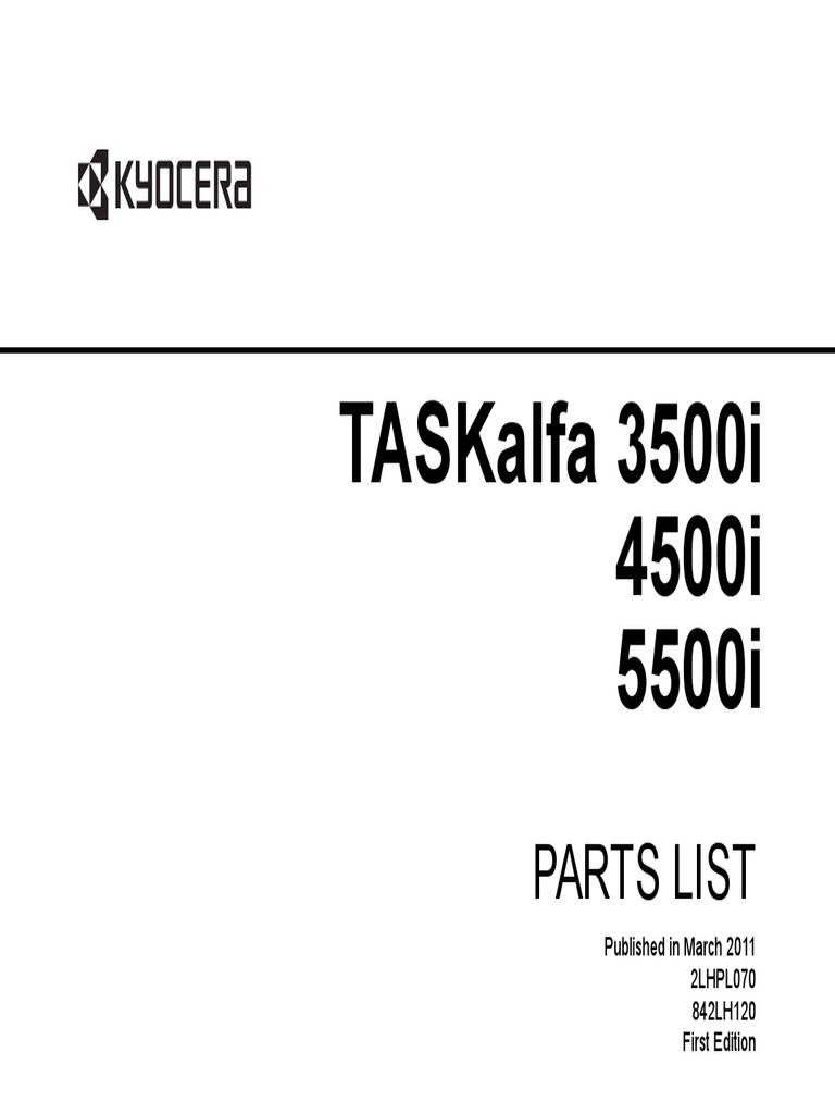 TASKalfa 3500i Parts List Guide | PDF | Equipment | Manufactured Goods