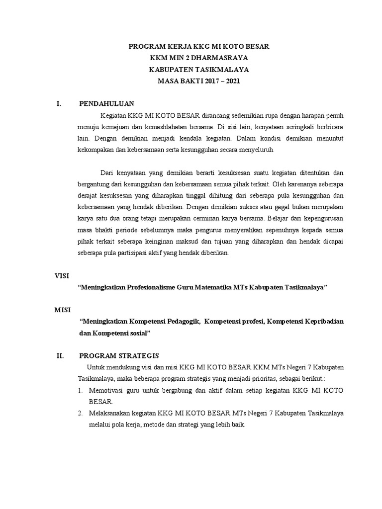 Program Kerja KKM | PDF