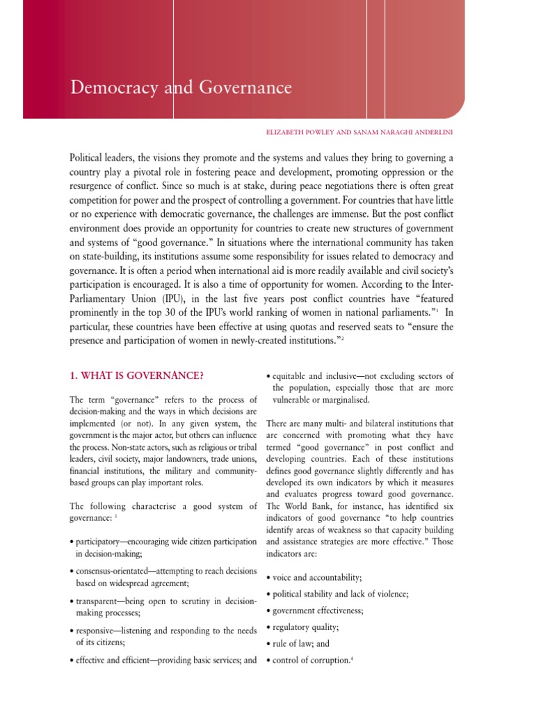Understanding Good Governance Principles | PDF | Good Governance ...