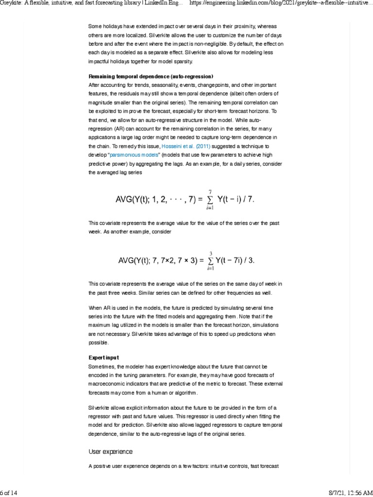 Flexible, intuitive forecasting library for LinkedIn | PDF | Forecasting | Dependent And ...