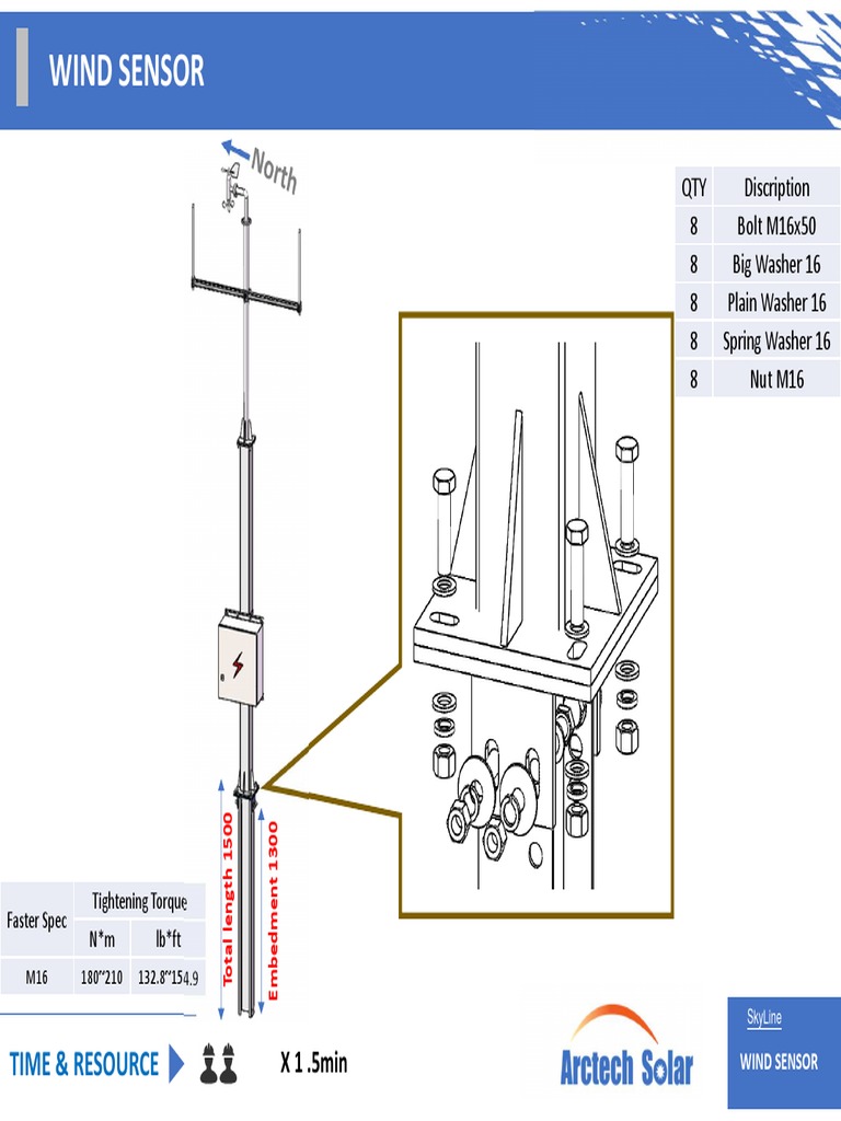 Wind Sensor and Communication Box Post Installtion Drawing | PDF | Nut ...