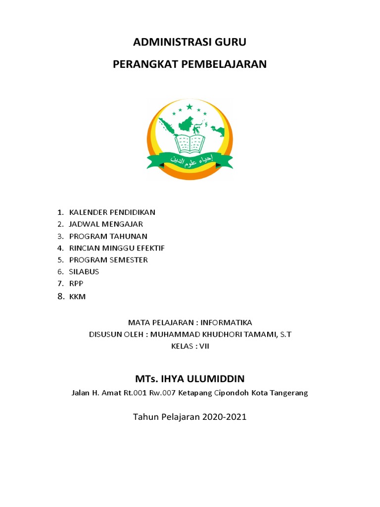 COVER ADMINISTRASI GURU Informatika | PDF