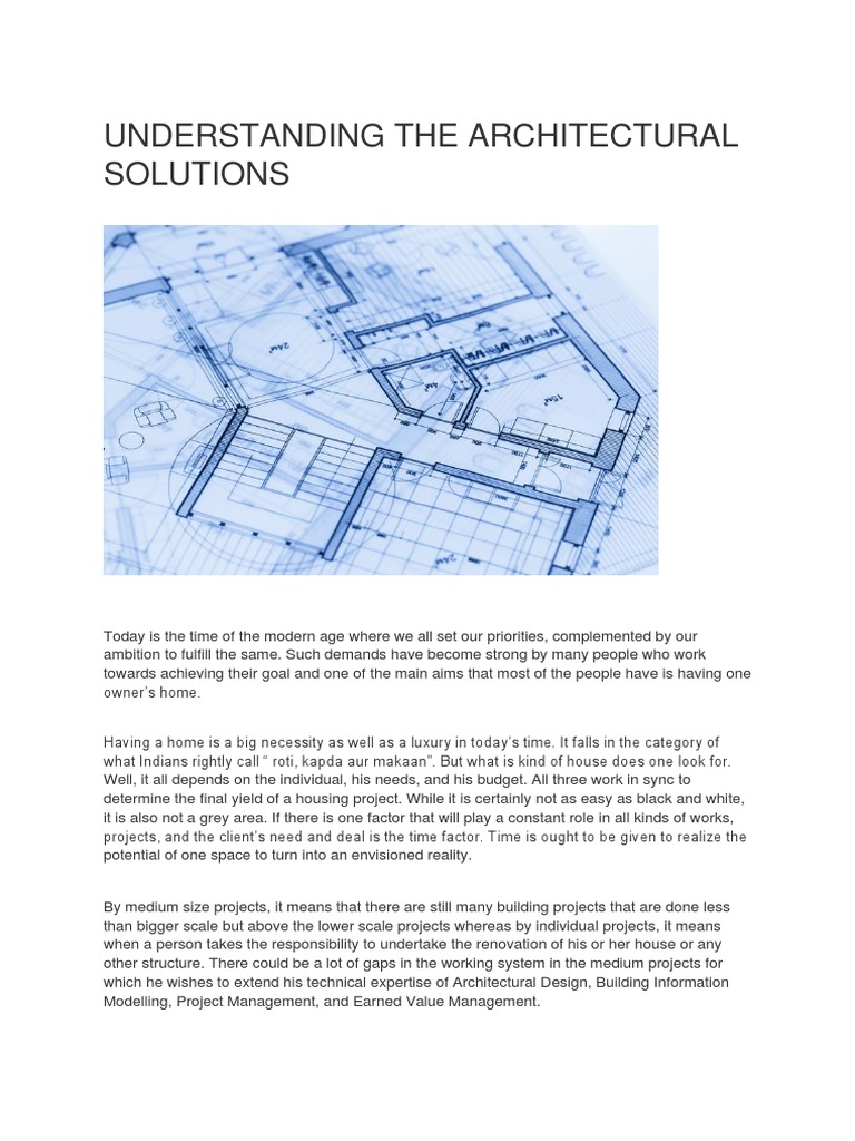 Understanding The Architectural Solutions | PDF | Building Information ...