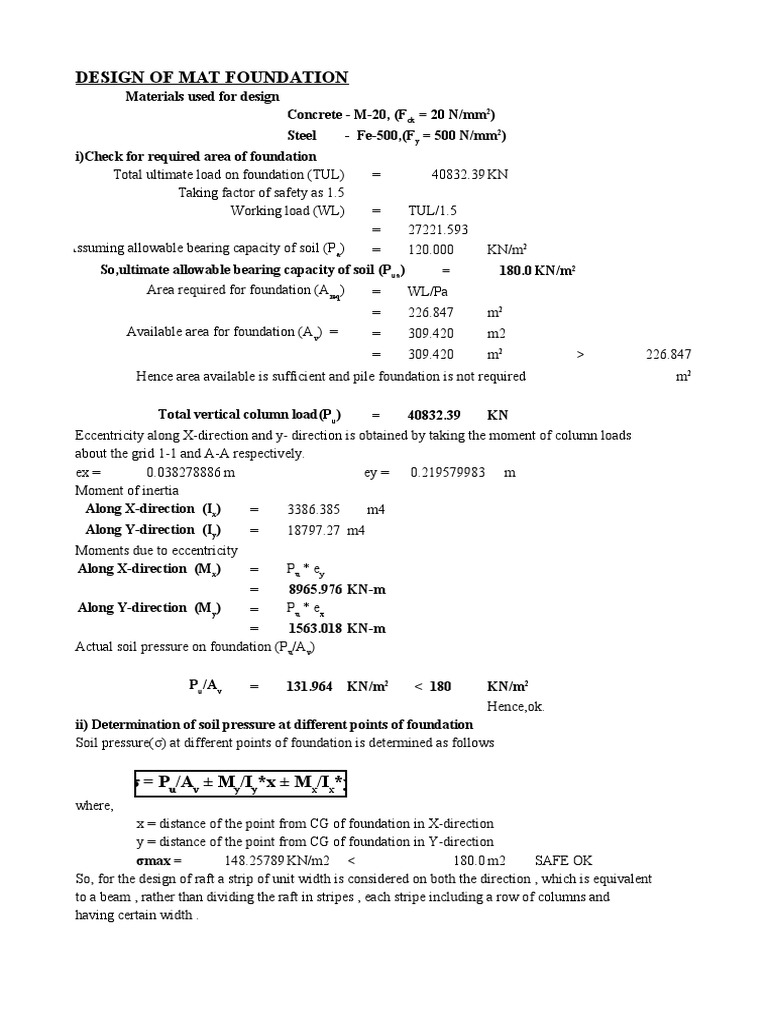 Design of Mat Foundation: U V y y X X | PDF | Classical Mechanics ...