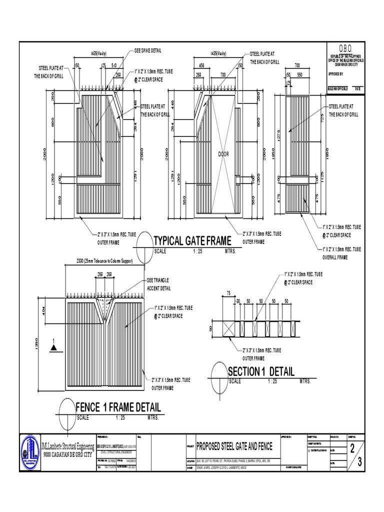 Typical Gate Frame: Proposed Steel Gate and Fence | PDF | Economic ...