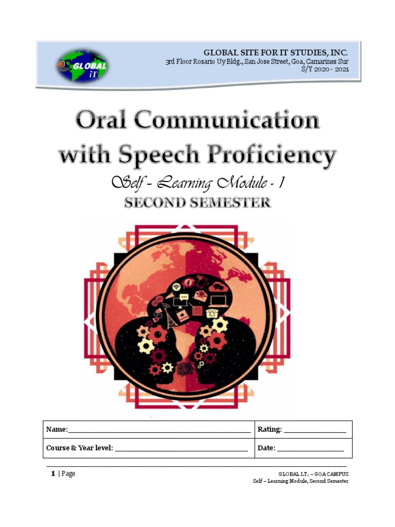 Oral Communication With Speech Prof | PDF | Communication | Nonverbal ...