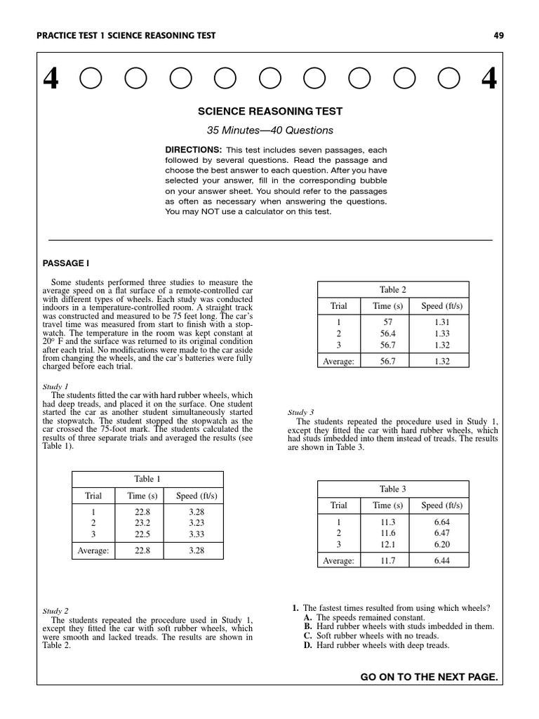 Science Reasoning Test: 35 Minutes-40 Questions | PDF | Pluto | Solar ...