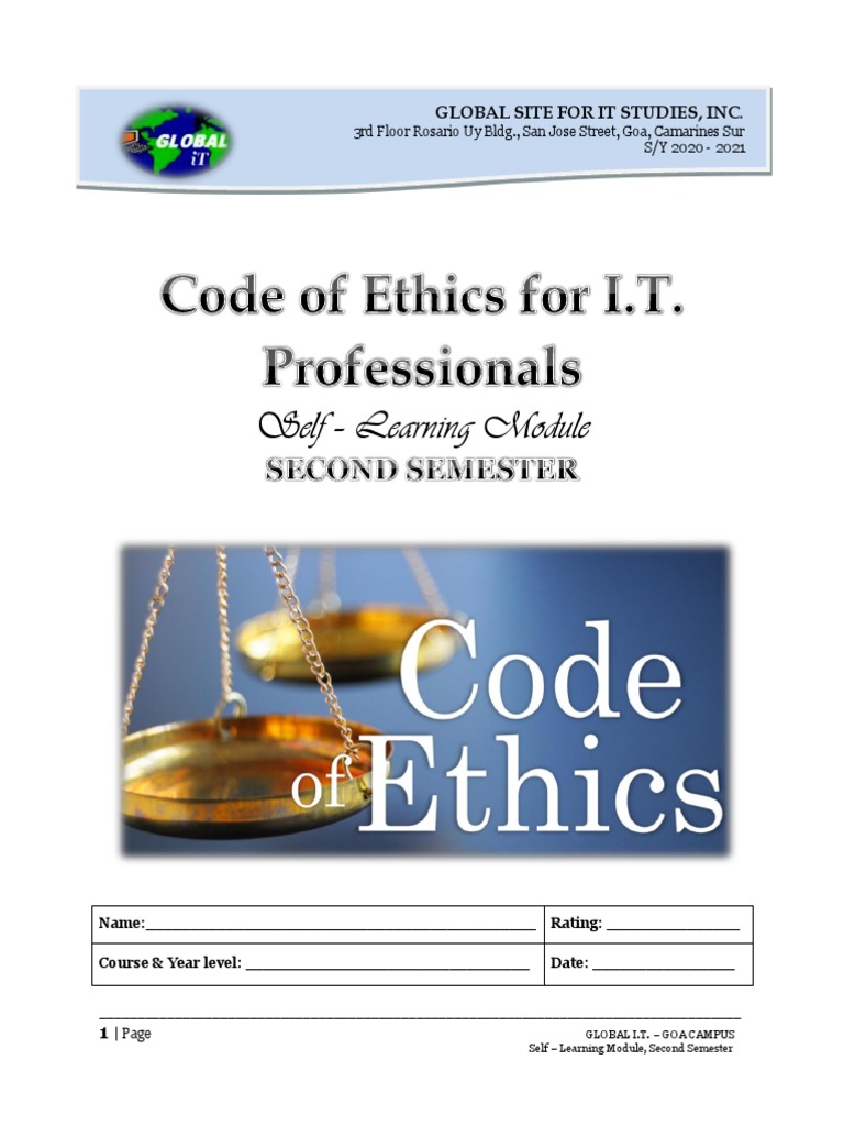 IT Professionals' Code of Ethics Guide | PDF | Morality | Employment