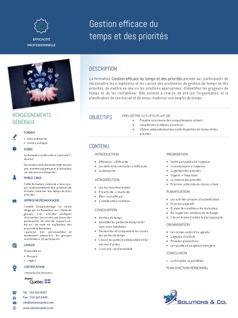 Syllabus - Gestion Efficace Du Temps Et Des Priorit S | PDF ...