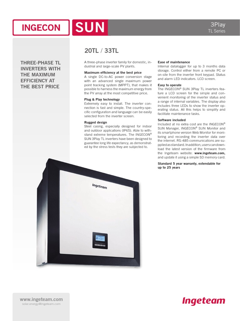 Ingecon Sun 3play TL en | PDF | Power Inverter | Force
