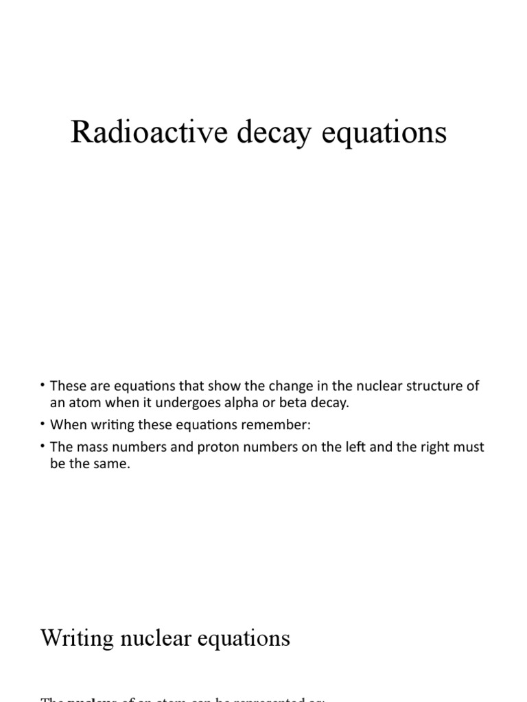 Radioactive Decay Equations Explained | PDF | Radioactive Decay ...