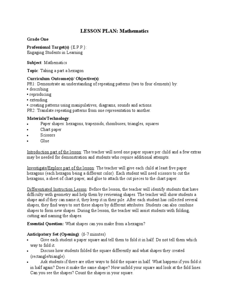 Grade 1 Mathematics1 | PDF | Shape | Teachers