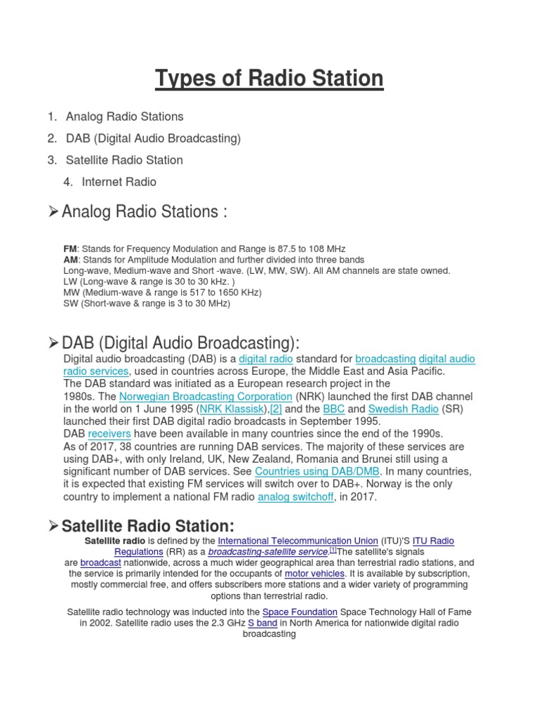 Types of Radio Stations Lecture 5 | PDF | Radio | Radio Broadcasting