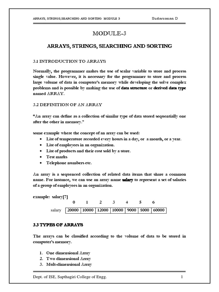 Cps Module 3 | PDF | String (Computer Science) | Array Data Structure