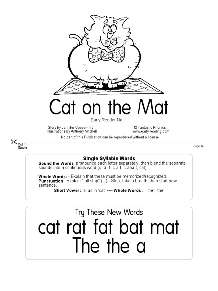 Cat On The Mat: Early Reader No. 1 | PDF | Young Adult