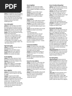 MYZ - Player Reference Cheat Sheet Tables | PDF