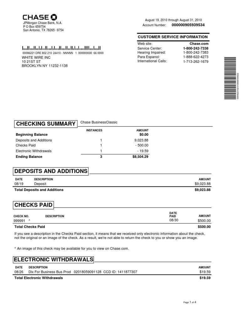 JPMCStatement | PDF | Debits And Credits | Cheque