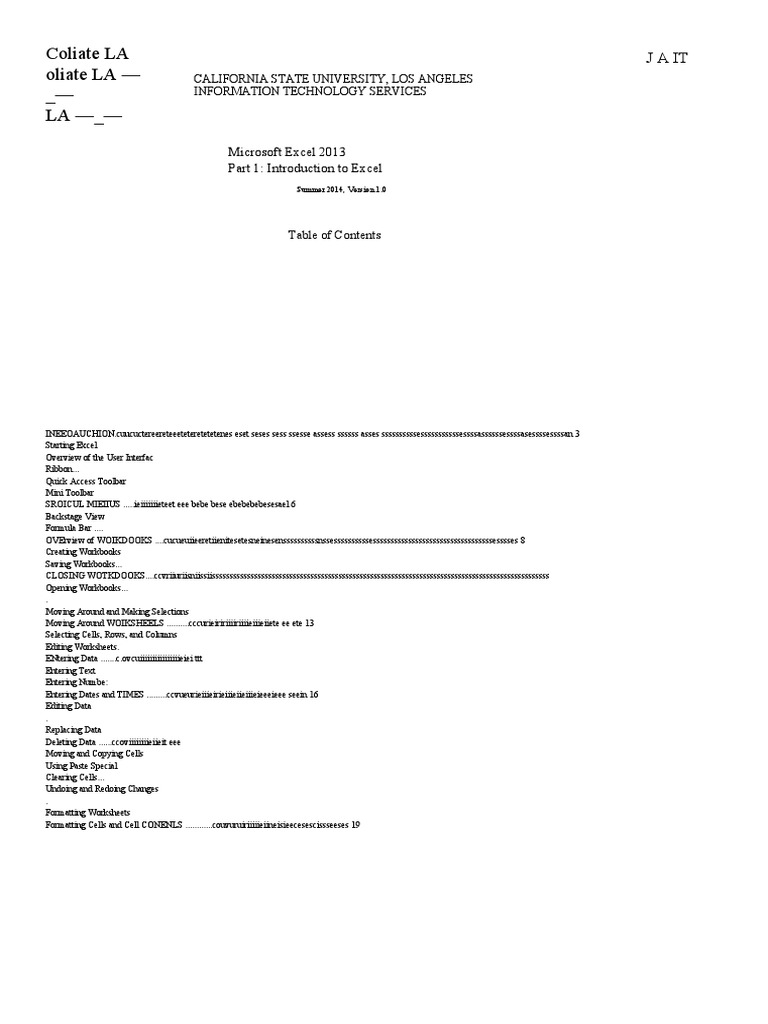 Osoft Excel 2013 Part 1 Introduction | PDF | Microsoft Excel | Software