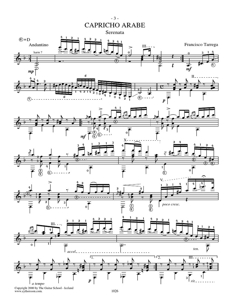 Capricho Arabe Francisco Tarrega | PDF
