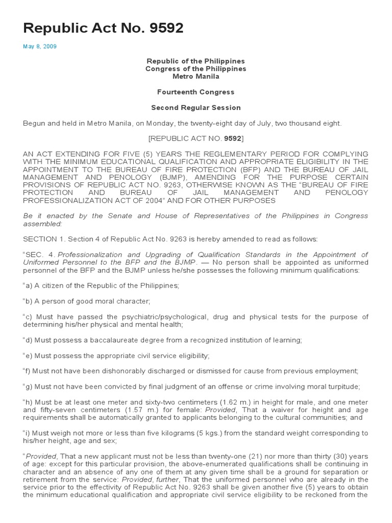 Republic Act No. 9592 | PDF | Constitutional Law | Common Law